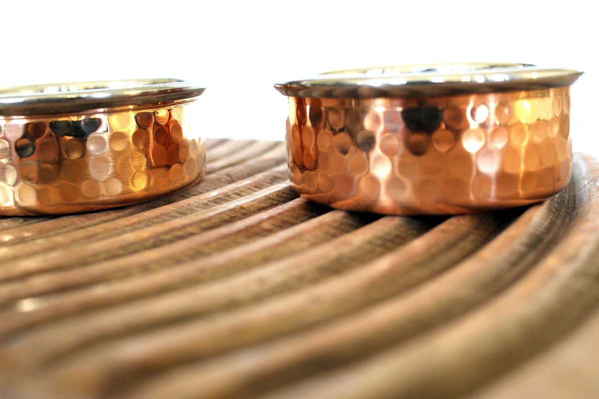 Copper hammered condiment bowl – Decoco Home